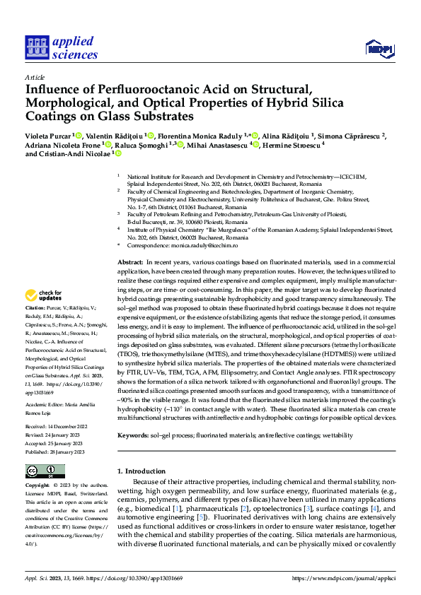 (PDF) Influence of Perfluorooctanoic Acid on Structural, Morphological, and Optical Properties ...