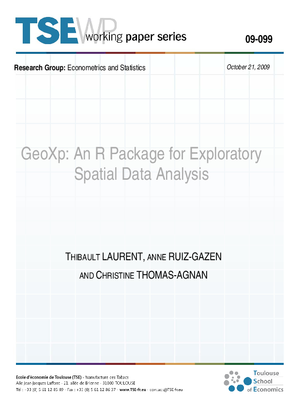 GeoXp: AnRPackage for Exploratory Spatial Data Analysis
