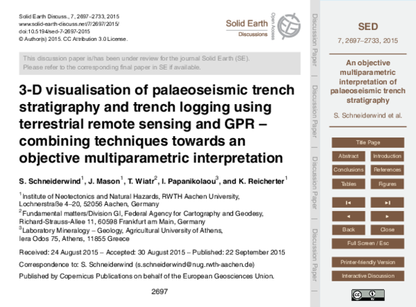 (PDF) 3-D visualisation of palaeoseismic trench stratigraphy and trench ...