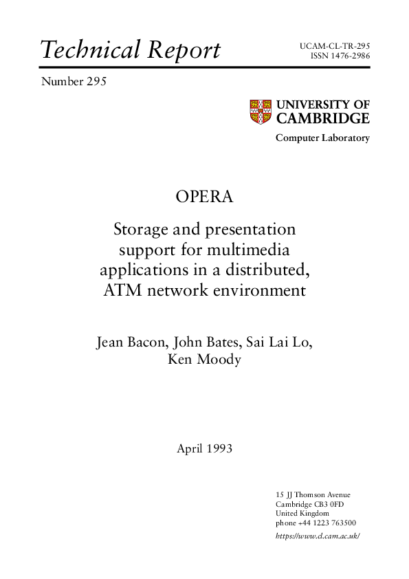 (PDF) OPERA : Storage and presentation support for multimedia ...