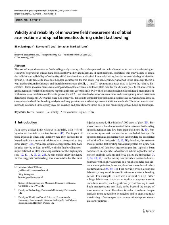(PDF) Validity and reliability of innovative field measurements of tibial accelerations and ...