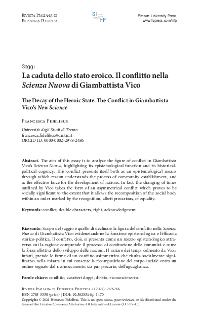 (PDF) The Decay of the Heroic State. The Conflict in Giambattista Vico ...