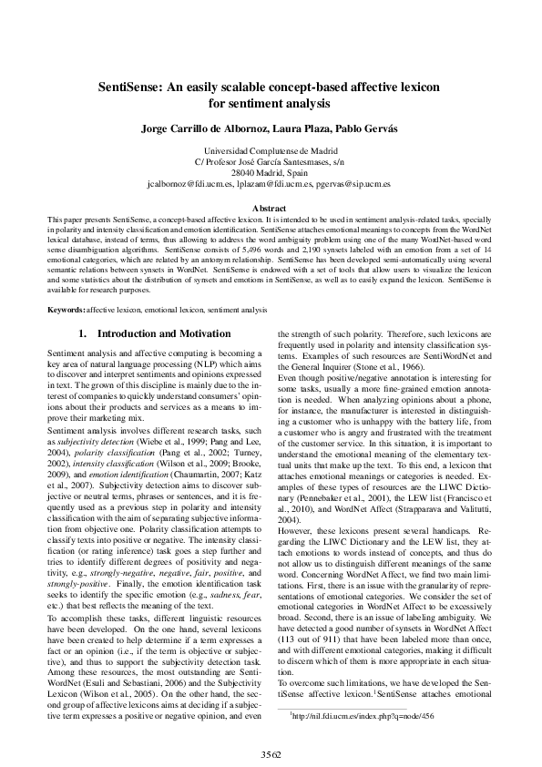 (PDF) SentiSense: An easily scalable concept-based affective lexicon ...