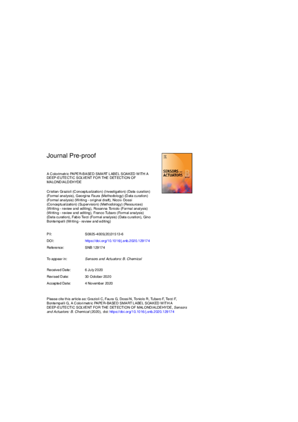 (PDF) A colorimetric paper-based smart label soaked with a deep ...