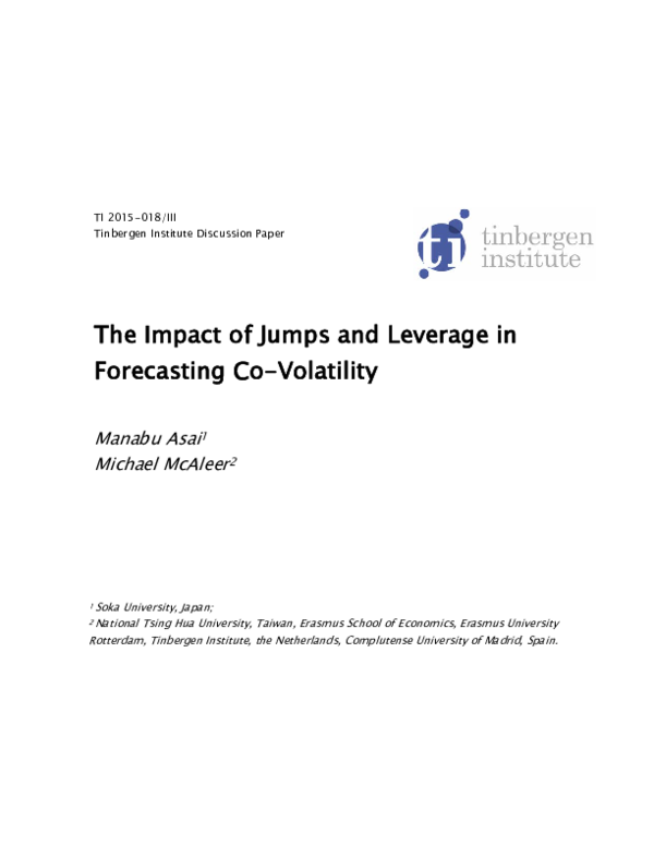 (PDF) The Impact of Jumps and Leverage in Forecasting Co-Volatility
