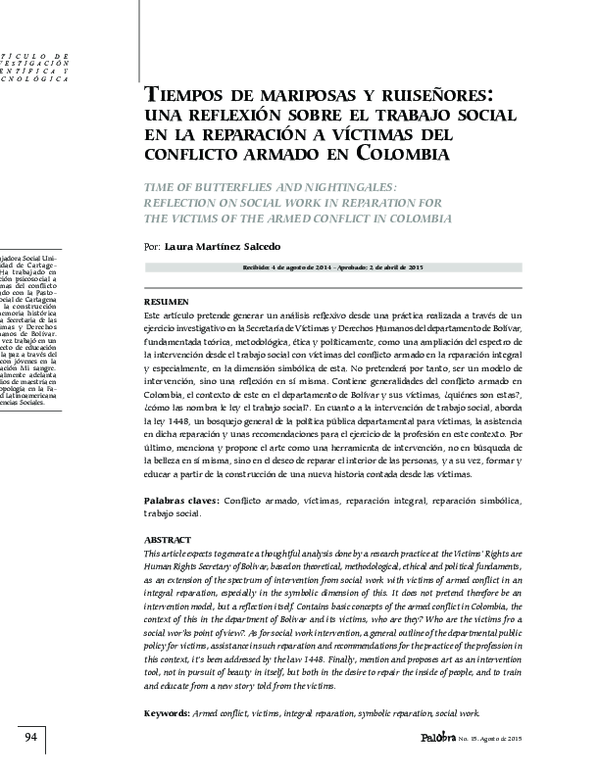 (PDF) Tiempo De Mariposas y Ruiseñores: Una Reflexión Sobre El Trabajo ...