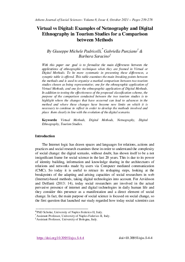 (PDF) Virtual vs Digital: Examples of Netnography and Digital ...