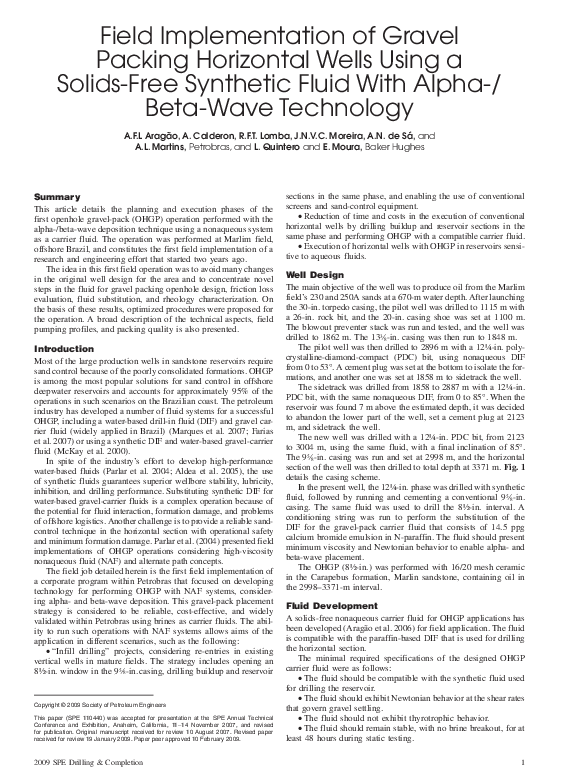 (PDF) Field Implementation of Gravel Packing Horizontal Wells Using a Solids-Free Synthetic ...
