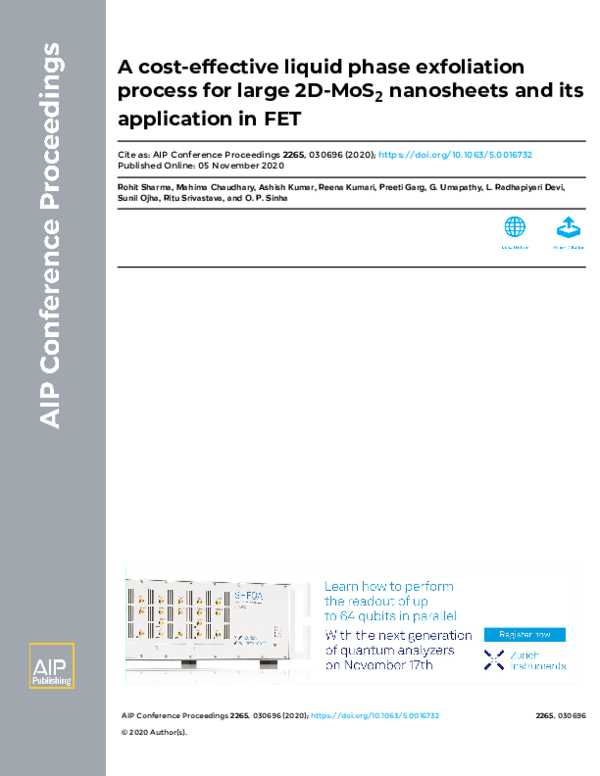 (PDF) A cost-effective liquid phase exfoliation process for large 2D ...