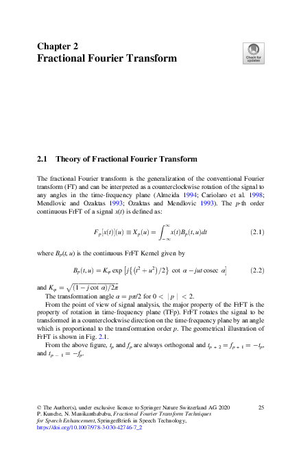 Pdf Fractional Fourier Transform