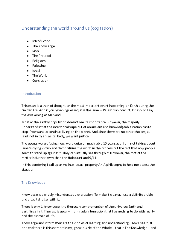 (PDF) Understanding the world around us