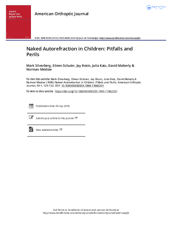 (PDF) Naked Autorefraction in Children: Pitfalls and Perils
