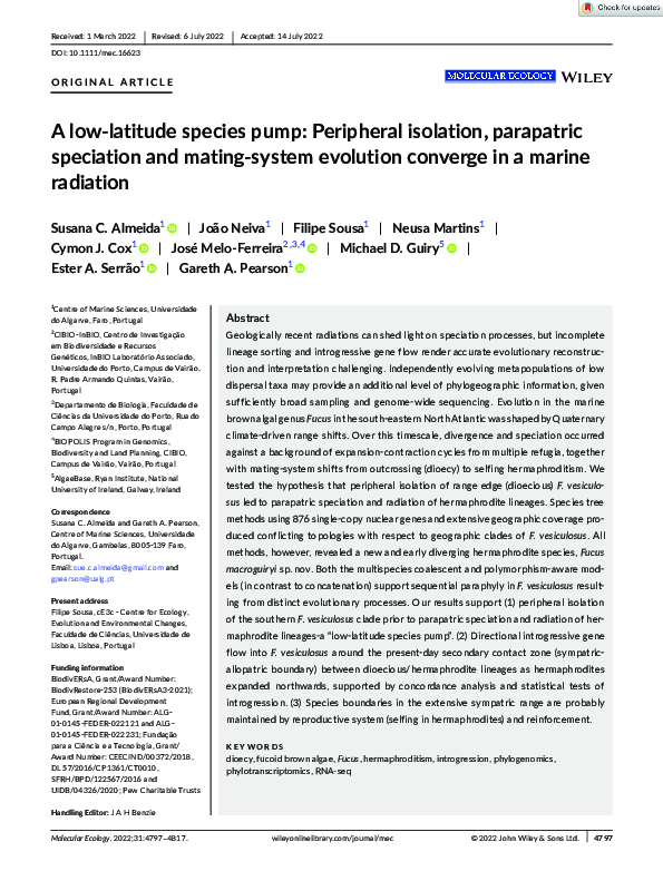 (PDF) A low‐latitude species pump: Peripheral isolation, parapatric ...