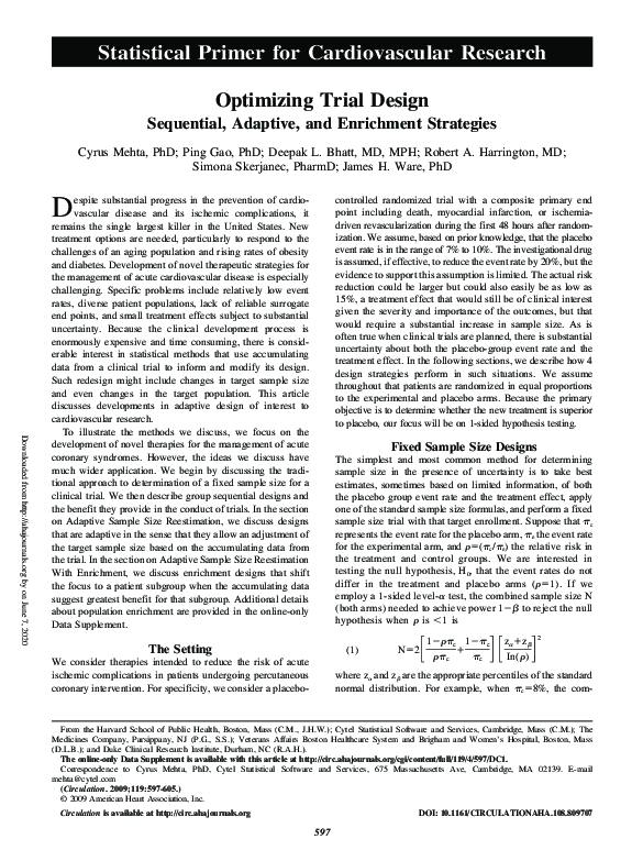 (PDF) Optimizing Trial Design