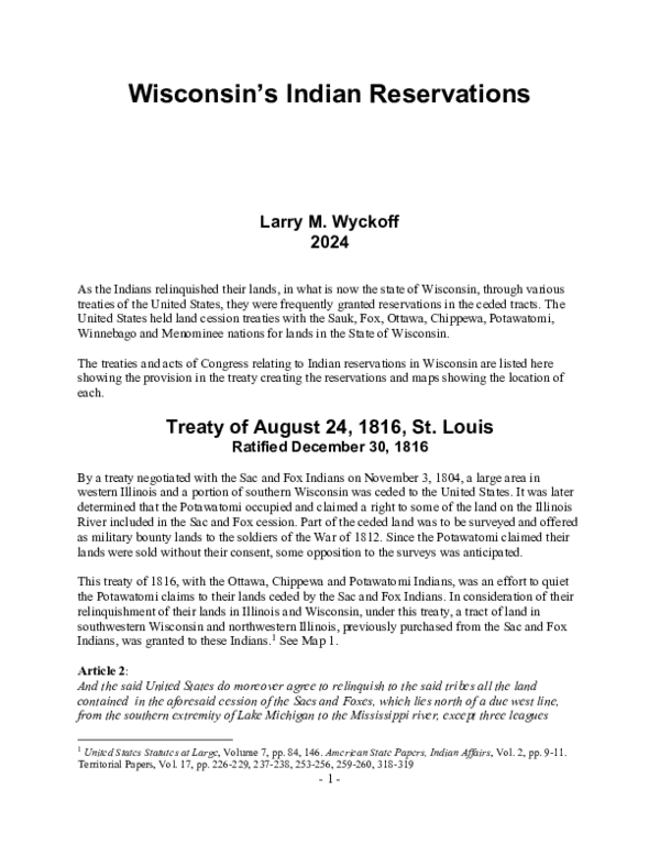 (PDF) Wisconsin Indian Reservations