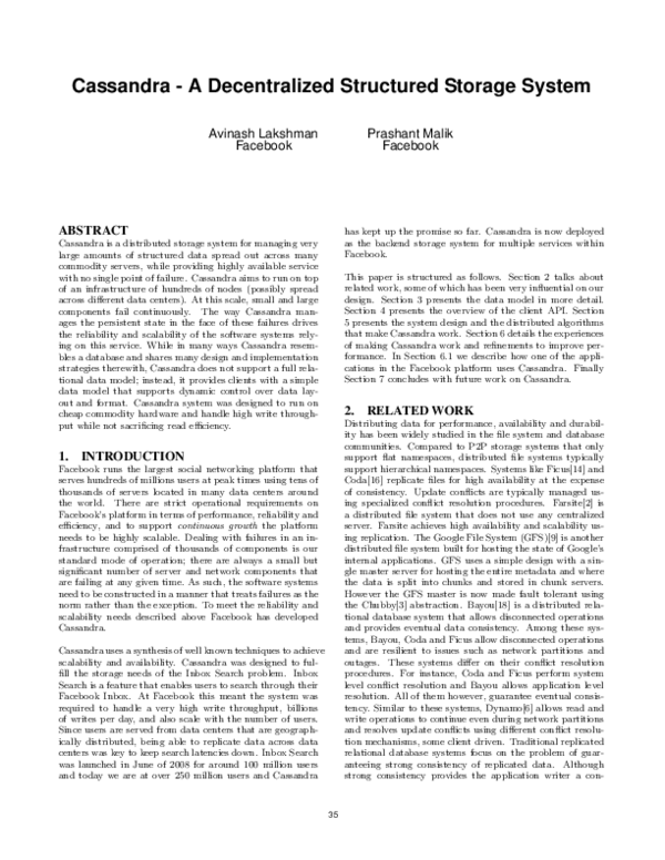 (PDF) Cassandra