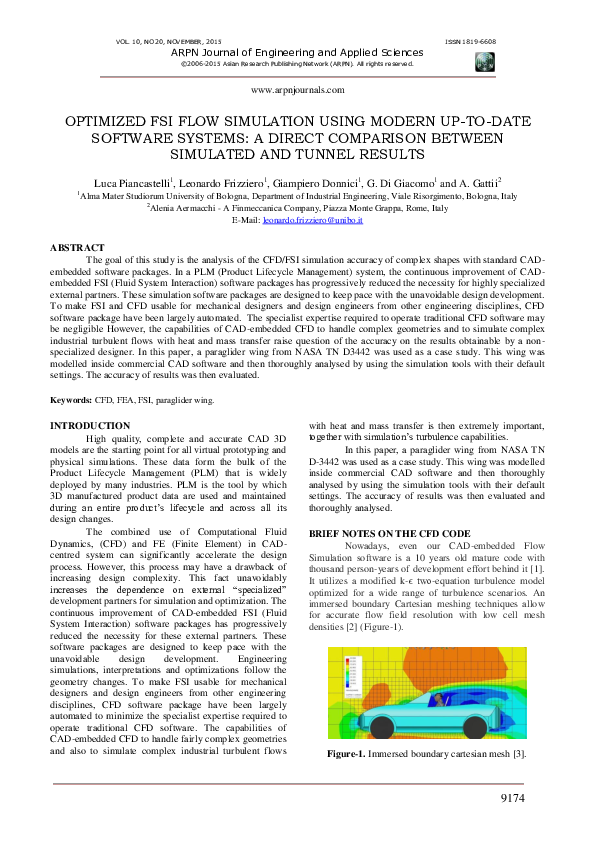 (PDF) Optimized Fsi Flow Simulation Using Modern Up-To-Date Software Systems: A Direct ...