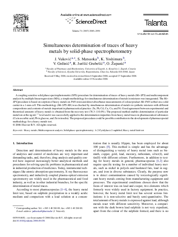 (PDF) Simultaneous determination of traces of heavy metals by solid ...