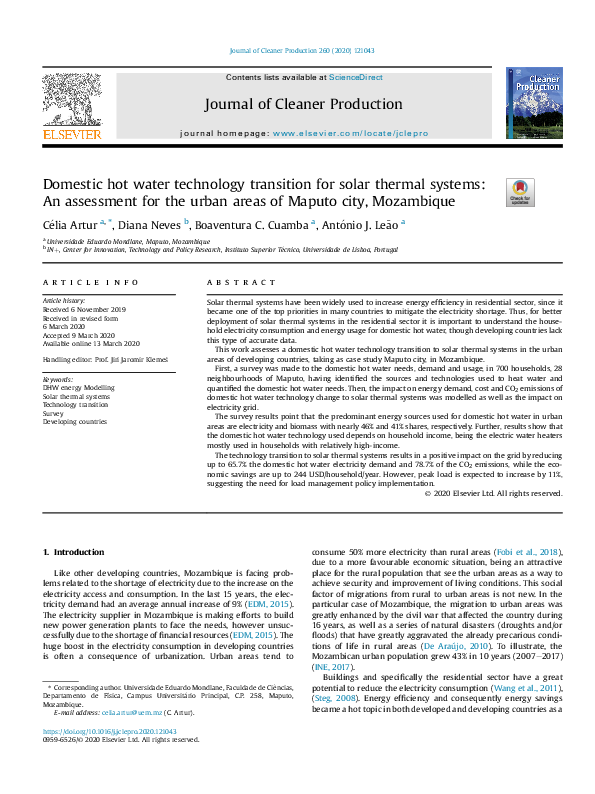 (PDF) Domestic hot water technology transition for solar thermal ...