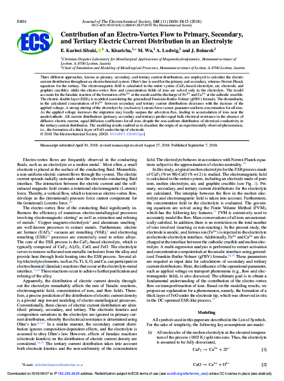 (PDF) Contribution of an Electro-Vortex Flow to Primary, Secondary, and ...
