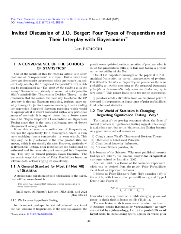(PDF) Invited Discussion of J.O. Berger: Four Types of Frequentism and ...