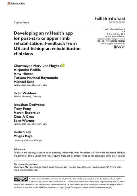 (PDF) Developing an mHealth App for Post-stroke Upper Limb ...
