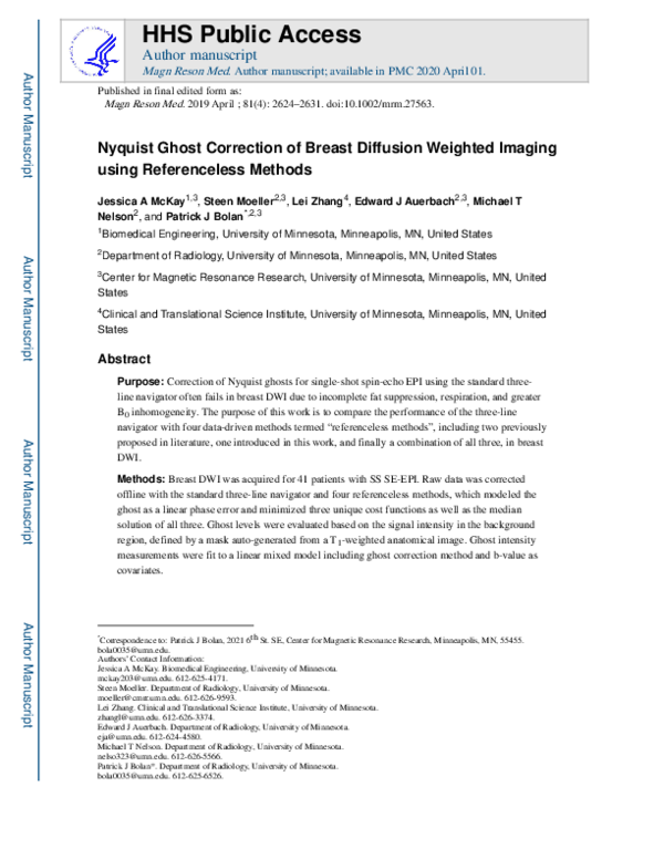 (PDF) Nyquist ghost correction of breast diffusion weighted imaging ...
