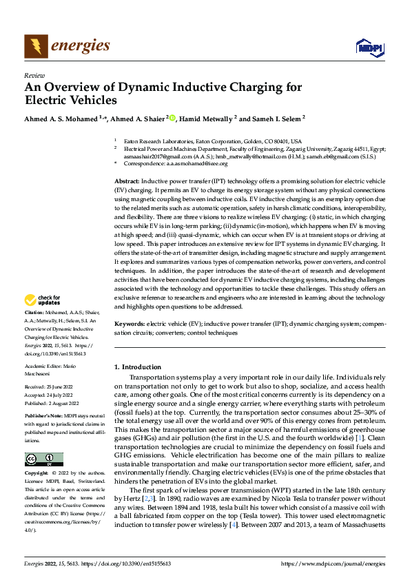 (PDF) An Overview of Dynamic Inductive Charging for Electric Vehicles ...