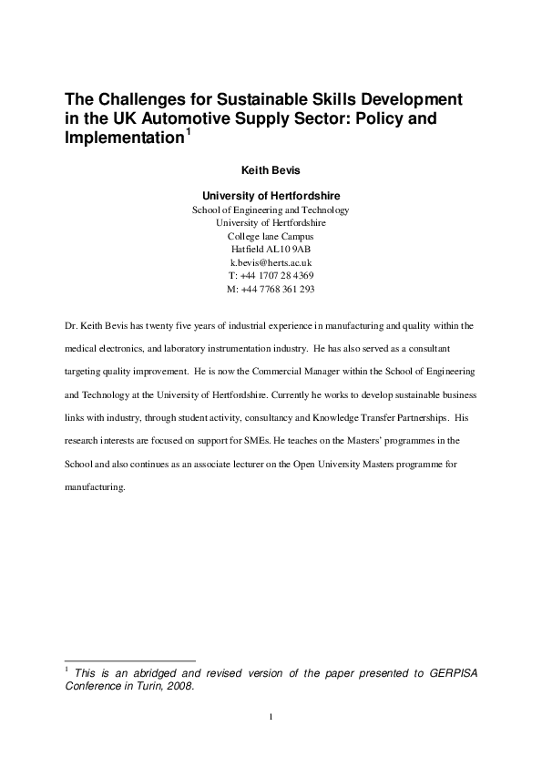 (PDF) The challenges for sustainable skills development in the UK ...