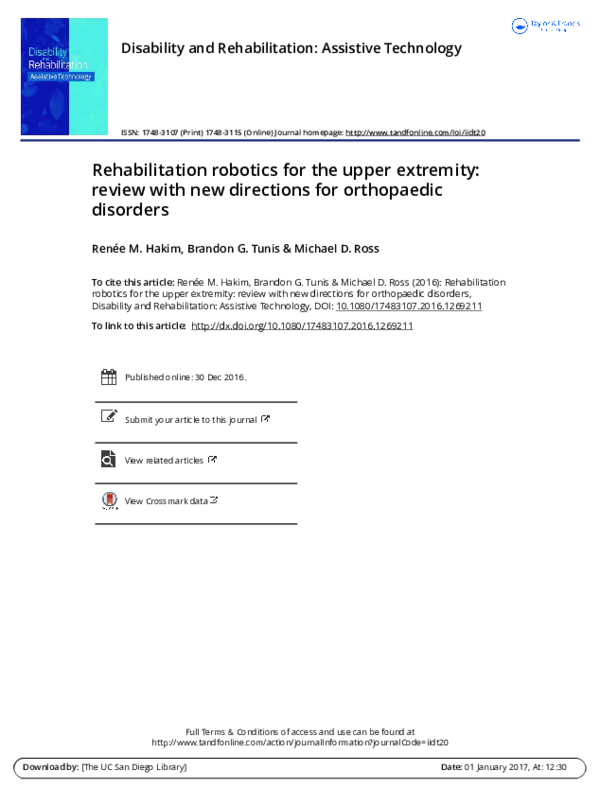(PDF) Rehabilitation robotics for the upper extremity: review with new directions for ...