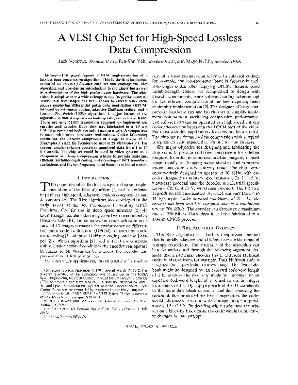 (PDF) A VLSI chip set for high-speed lossless data compression