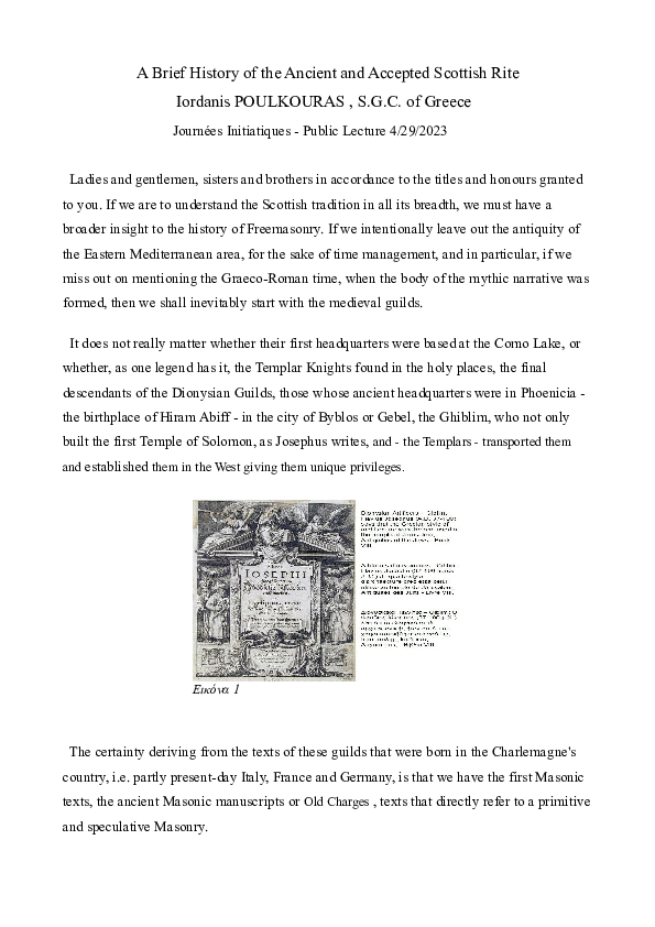 (PDF) A Brief History of the Ancient and Accepted Scottish Rite