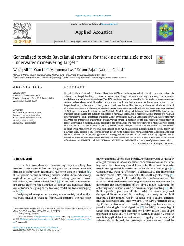 (PDF) Generalized pseudo Bayesian algorithms for tracking of multiple ...