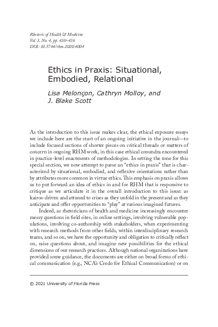 (PDF) Ethics in Praxis