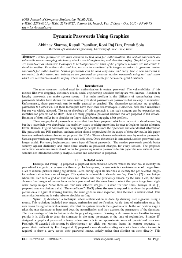 (PDF) Dynamic Passwords Using Graphics | Roni Das - Academia.edu
