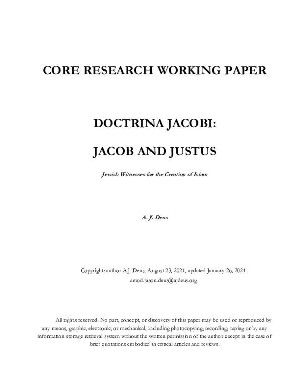 (PDF) DOCTRINA JACOBI: JACOB AND JUSTUS