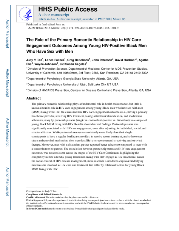 (PDF) The Role of the Primary Romantic Relationship in HIV Care ...