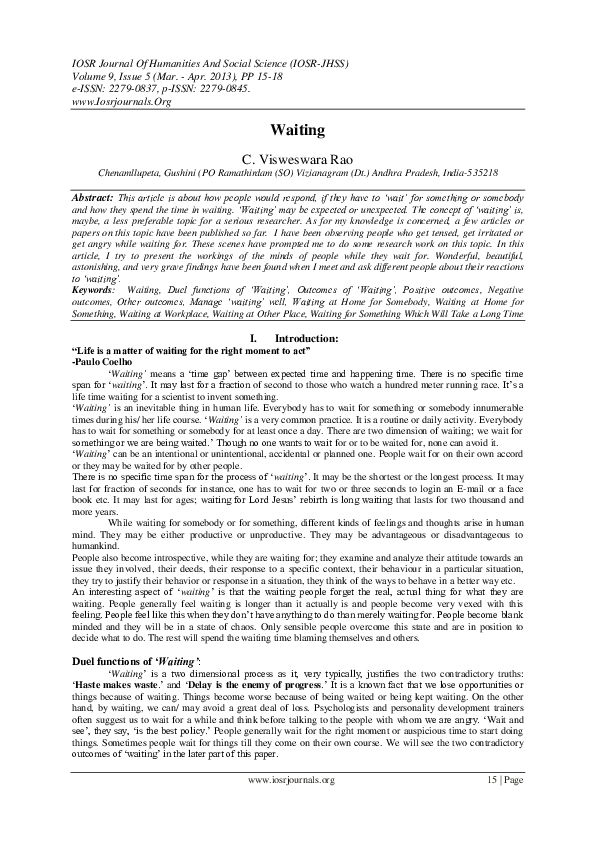 (PDF) Waiting