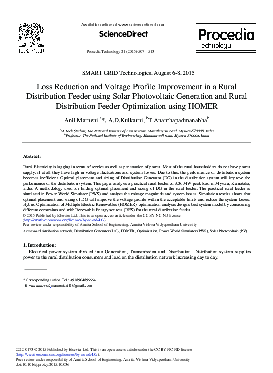 (PDF) Loss Reduction and Voltage Profile Improvement in Utility Grid Using Optimal Restructuring ...