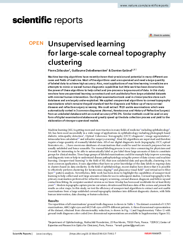 (PDF) Unsupervised learning for large-scale corneal topography ...