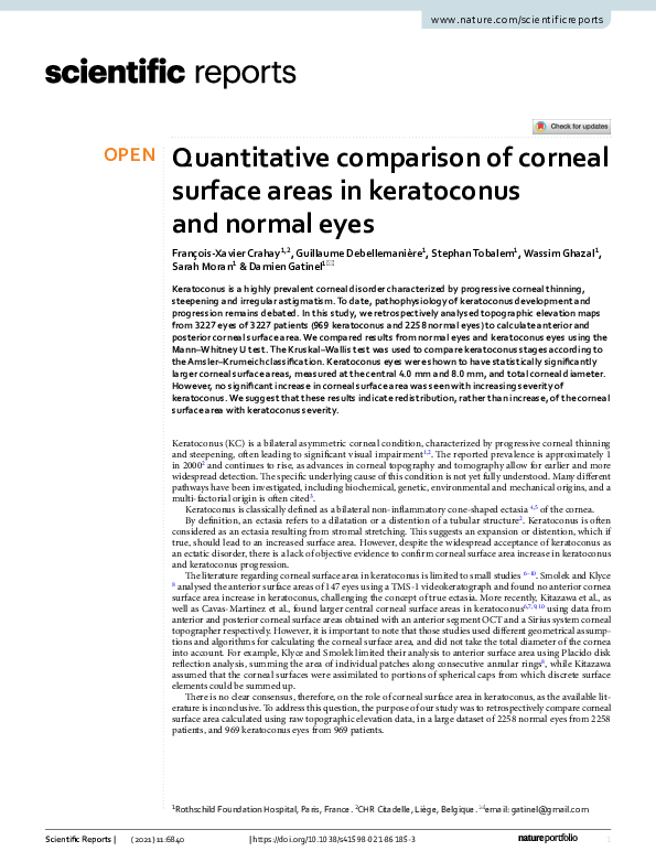 (PDF) Quantitative comparison of corneal surface areas in keratoconus ...