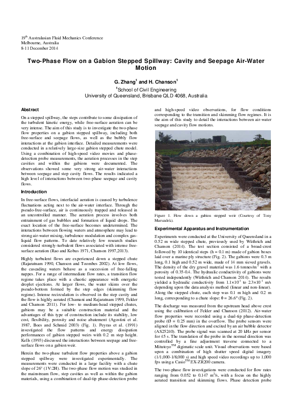 (PDF) Two-Phase Flow on a Gabion Stepped Spillway: Cavity and Seepage ...