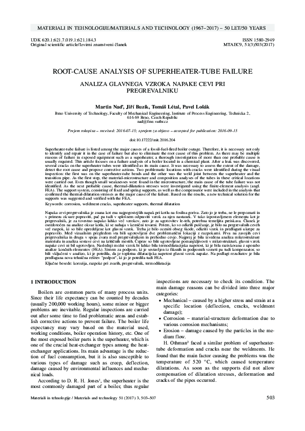 (PDF) Root-cause analysis of superheater-tube failure