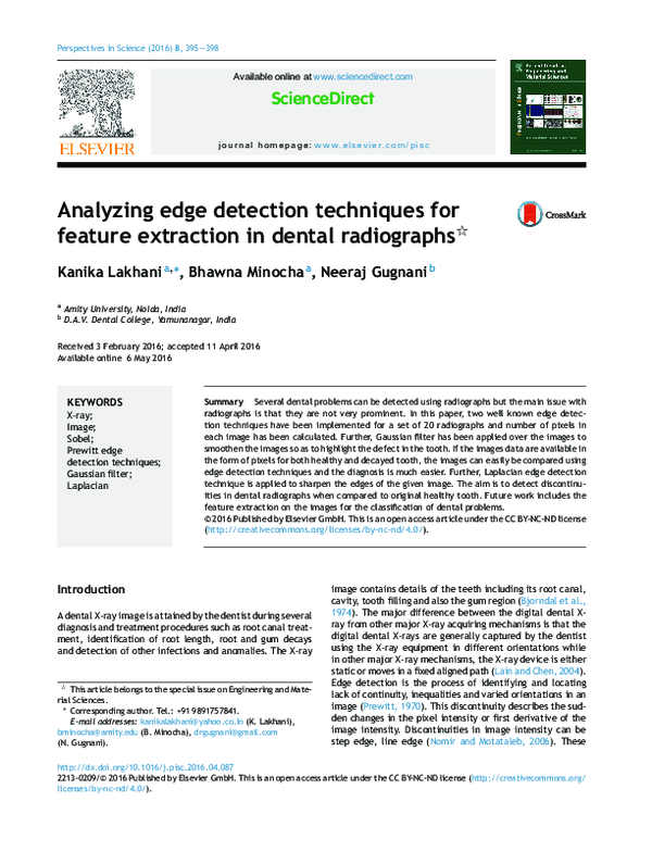 (PDF) Analyzing edge detection techniques for feature extraction in dental radiographs | Kanika ...