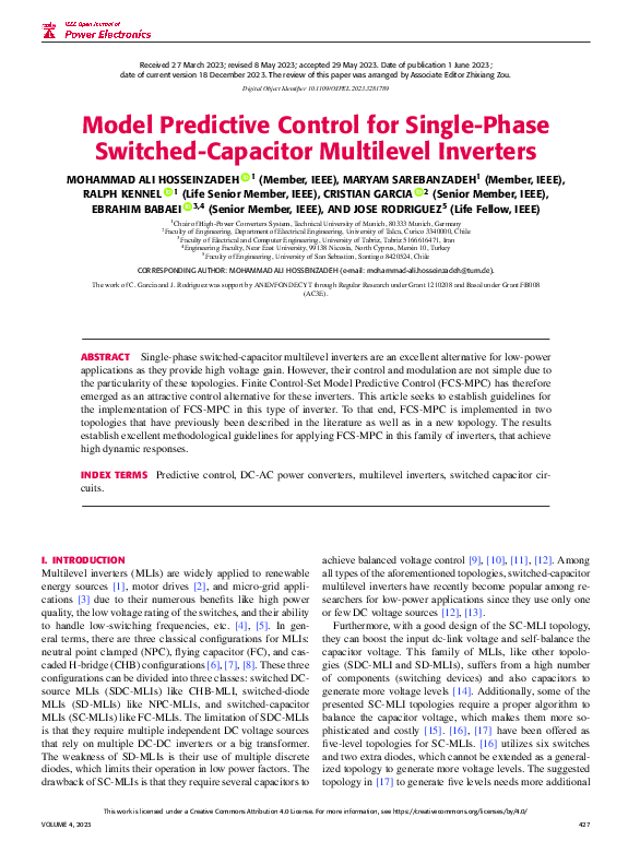 (PDF) Model Predictive Control for Single-Phase Switched-Capacitor Multilevel Inverters