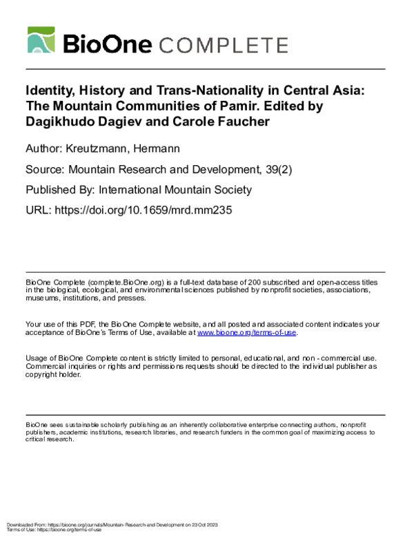 (PDF) Identity, History and Trans-Nationality in Central Asia: The ...