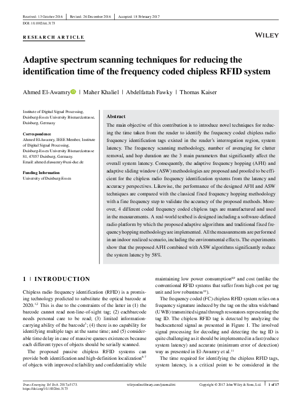 (PDF) Adaptive spectrum scanning techniques for reducing the ...