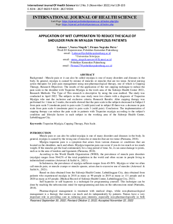 (PDF) Application of Wet Cupperation to Reduce the Scale of Shoulder ...