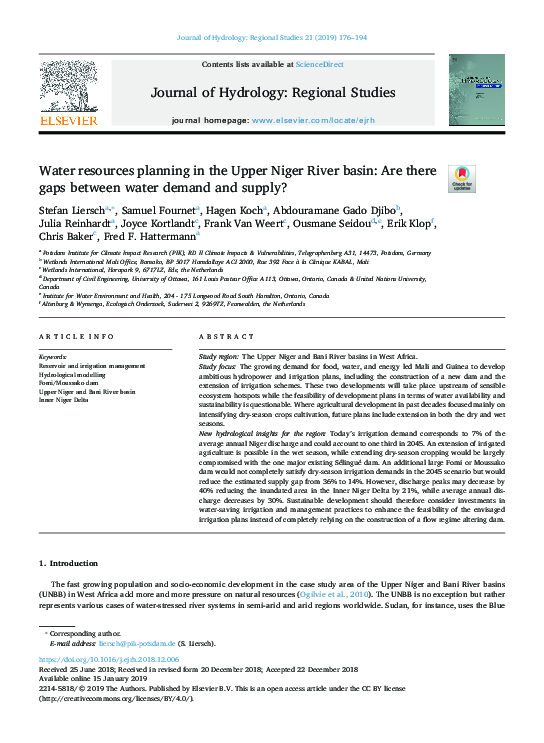 (PDF) Water resources planning in the Upper Niger River basin: Are ...