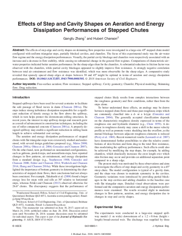 (PDF) Effects of Step and Cavity Shapes on Aeration and Energy ...
